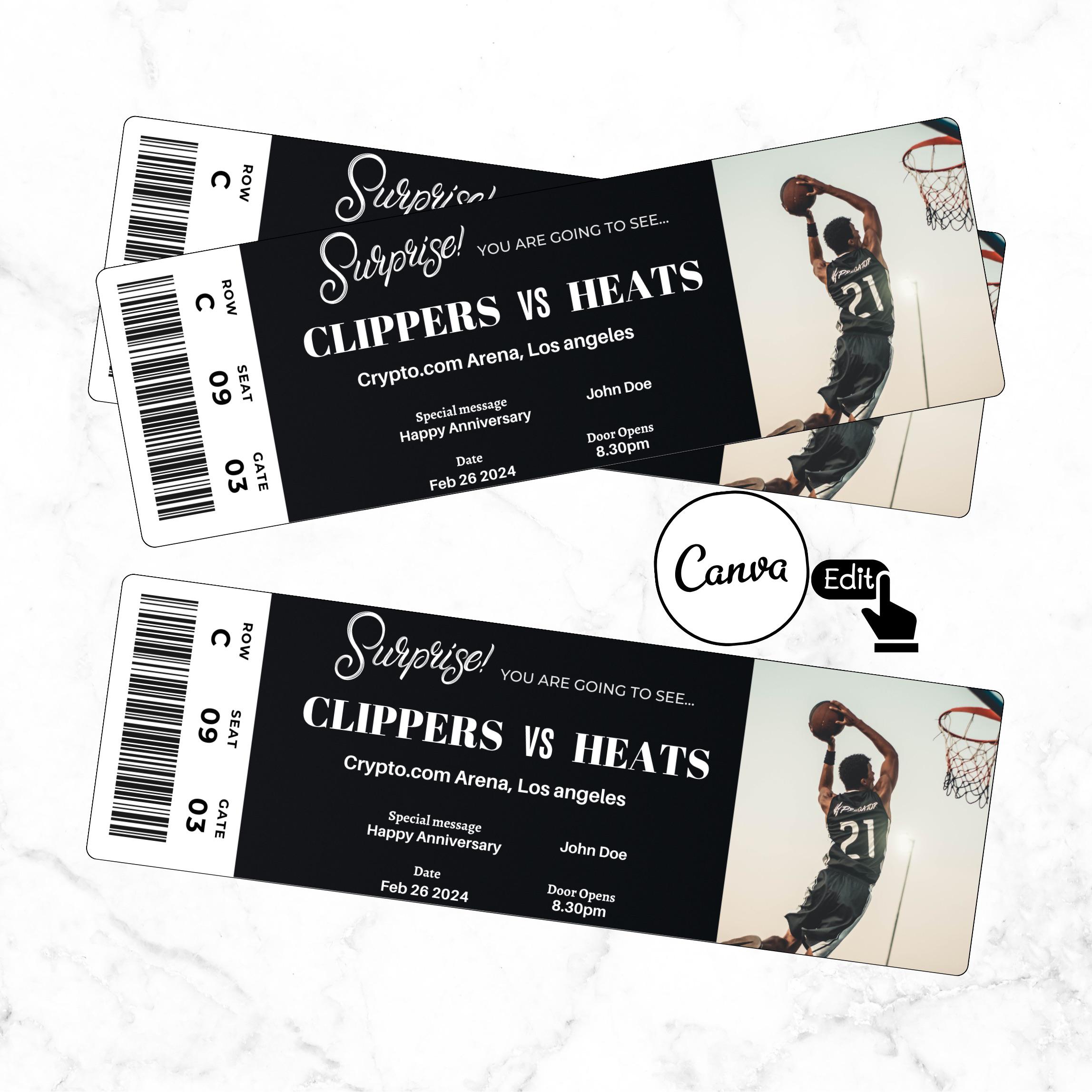 Editable Sports Ticket Template, DIY Basketball Ticket, Custom Sports ...