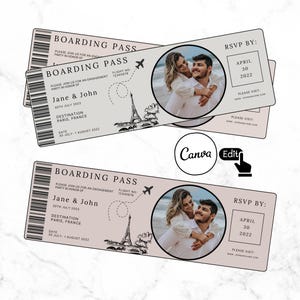 Editable Travel Ticket Template, DIY Airplane Ticket, Custom Airline Ticket Gift,surprise ...