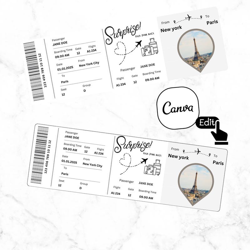 Painting of Boarding Pass - Etsy