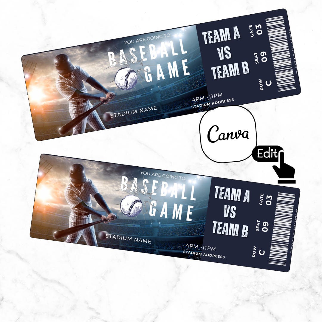 Editable Sports Ticket Template, DIY Basketball Ticket, Custom Sports ...