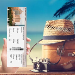 Editable Travel Ticket Template, DIY Airplane Ticket, Custom Airline ...