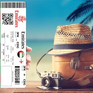 Editable Emirates Airlines Ticket Template, Custom Airline Ticket ...