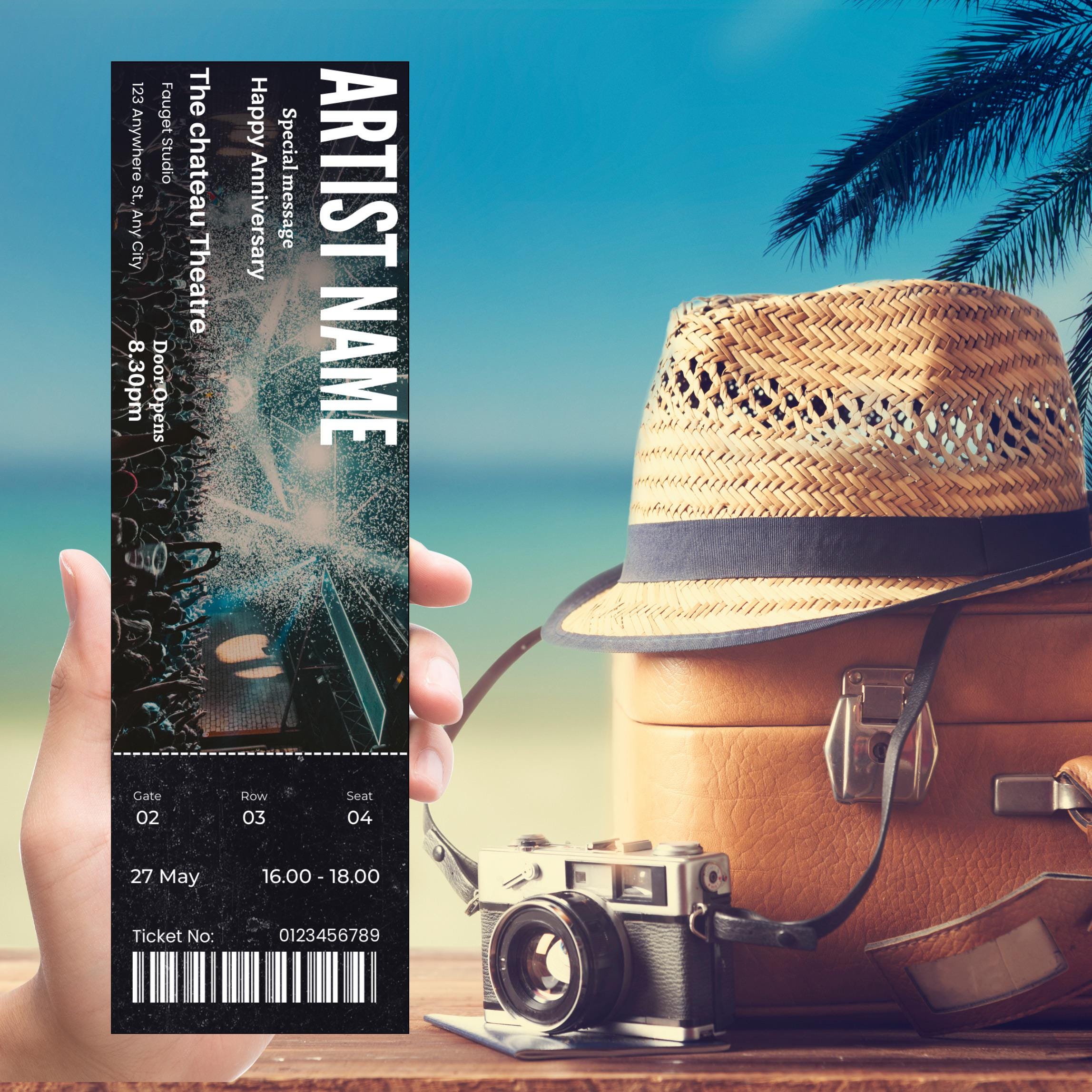 Editable Concert Ticket Template,diy Concert Ticket, Custom Concert ...
