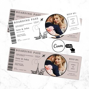 Editable Travel Ticket Template, DIY Airplane Ticket, Custom Airline ...