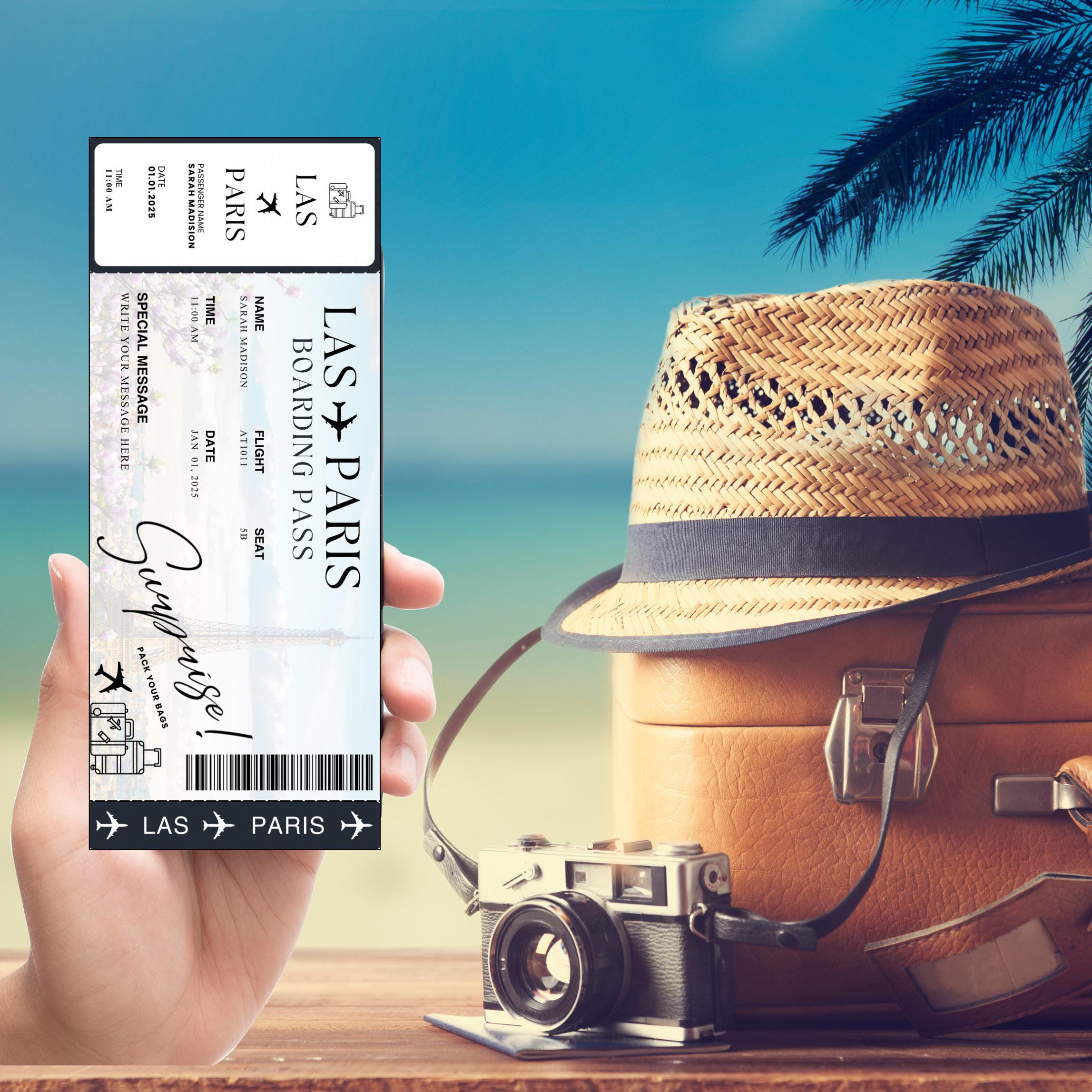 Editable Travel Ticket Template, DIY Airplane Ticket, Custom Airline ...
