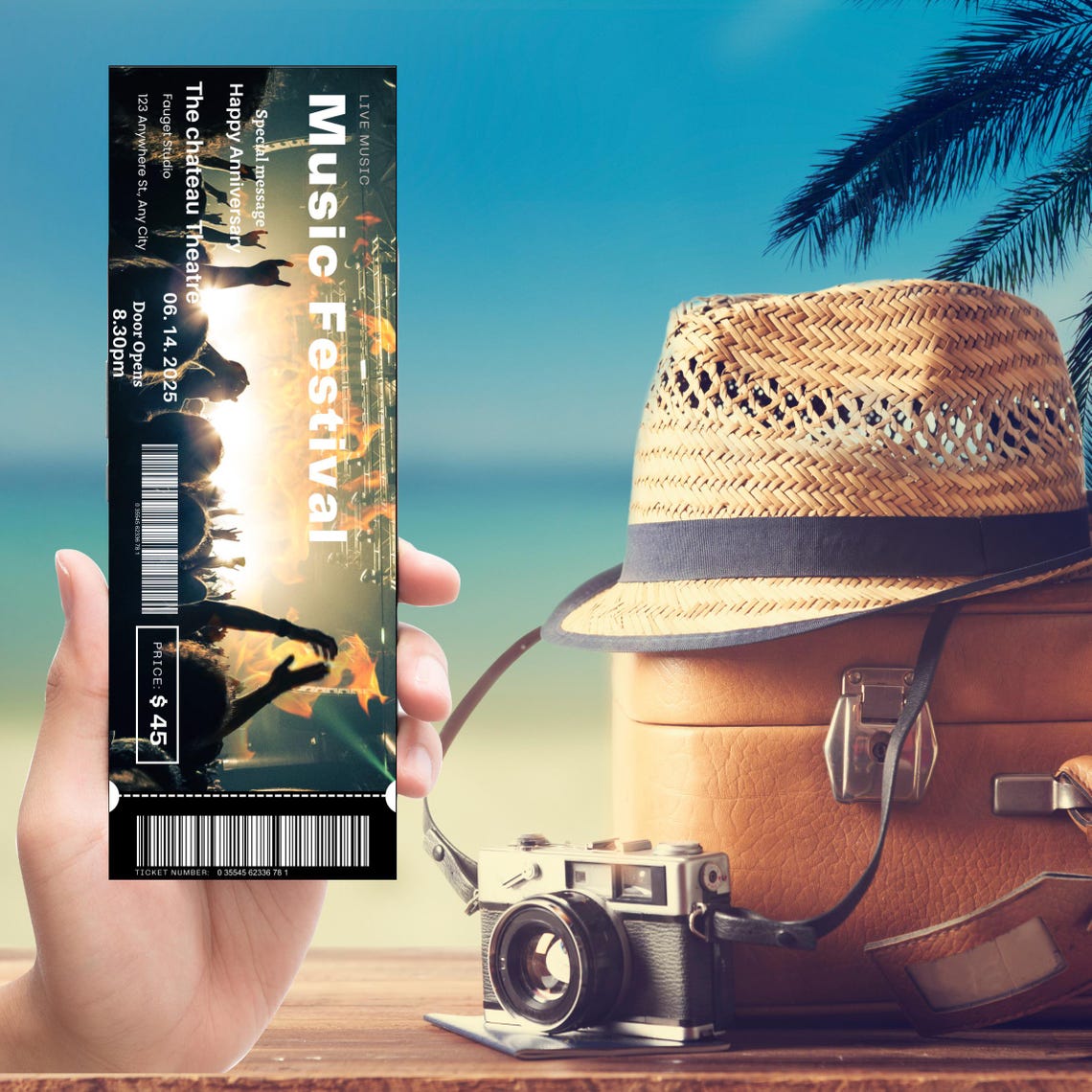 Editable Concert Ticket Template,diy Concert Ticket, Custom Concert ...