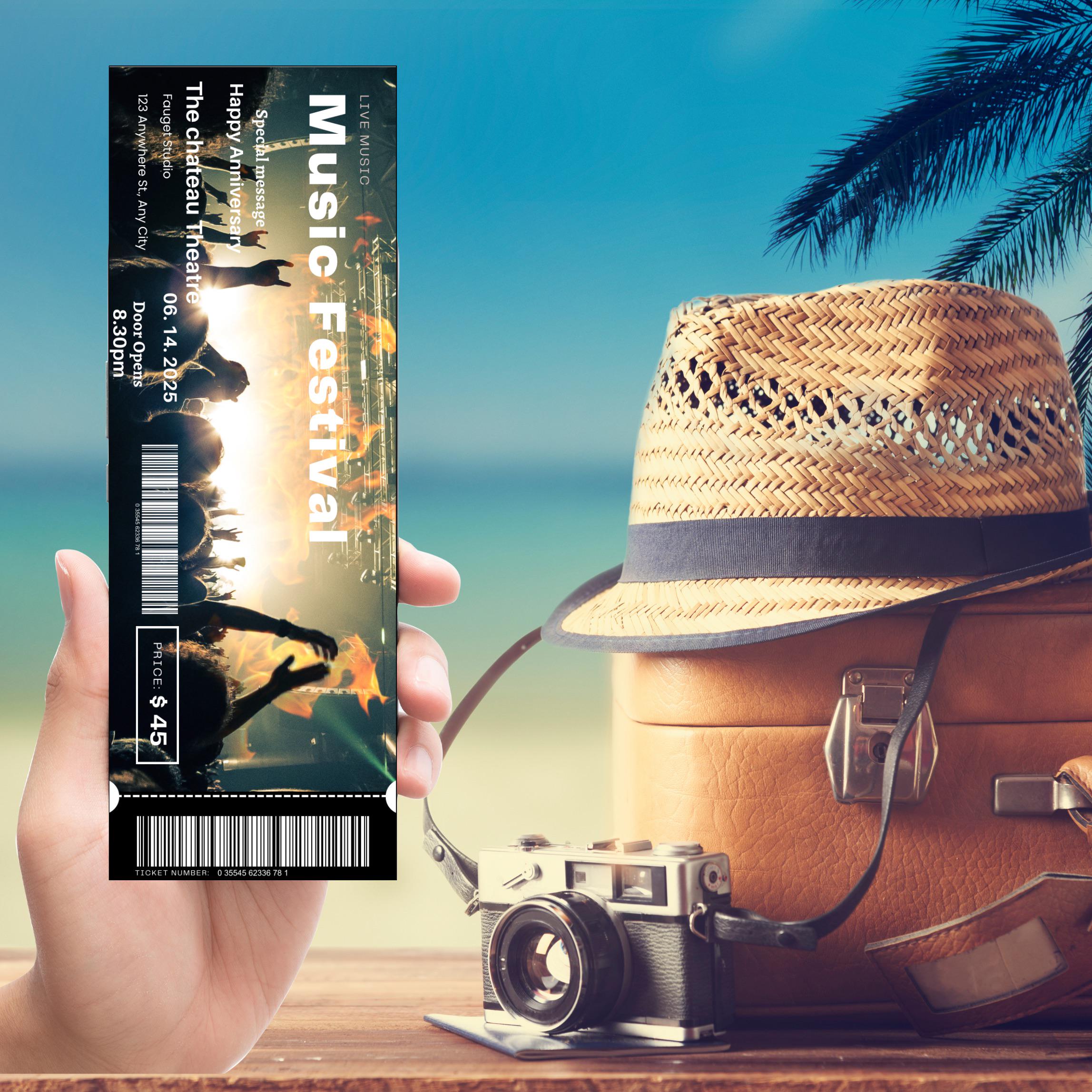 Editable Concert Ticket Template,diy Concert Ticket, Custom Concert ...