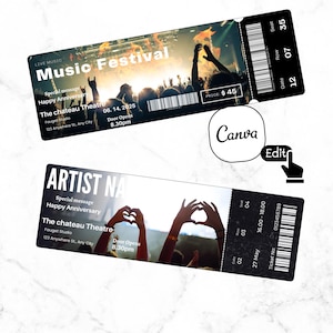 Editable Concert Ticket Template,diy Concert Ticket, Custom Concert ...