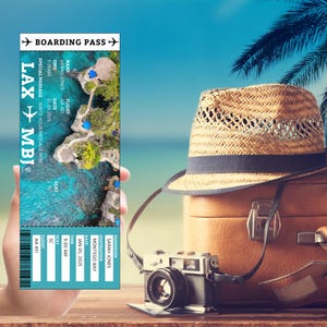 Editable Travel Ticket Template, DIY Airplane Ticket, Custom Airline ...