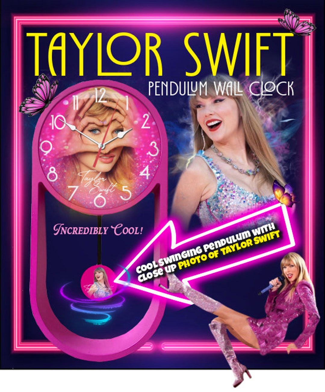 Taylor Swift Pendulum Clock - Etsy