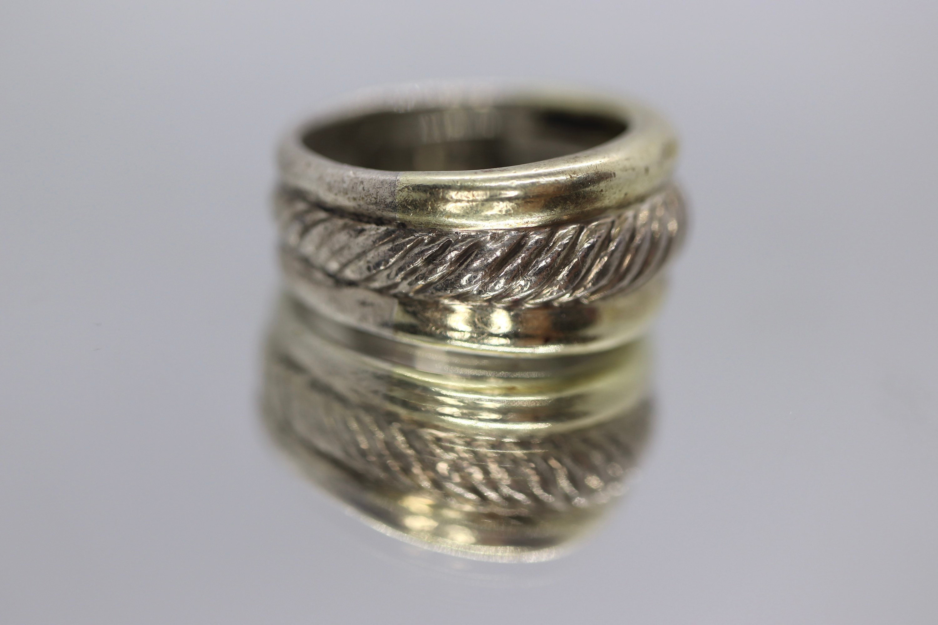 David Yurman Ring Sterling and 14k Gold Heavy CABLE Band - Etsy