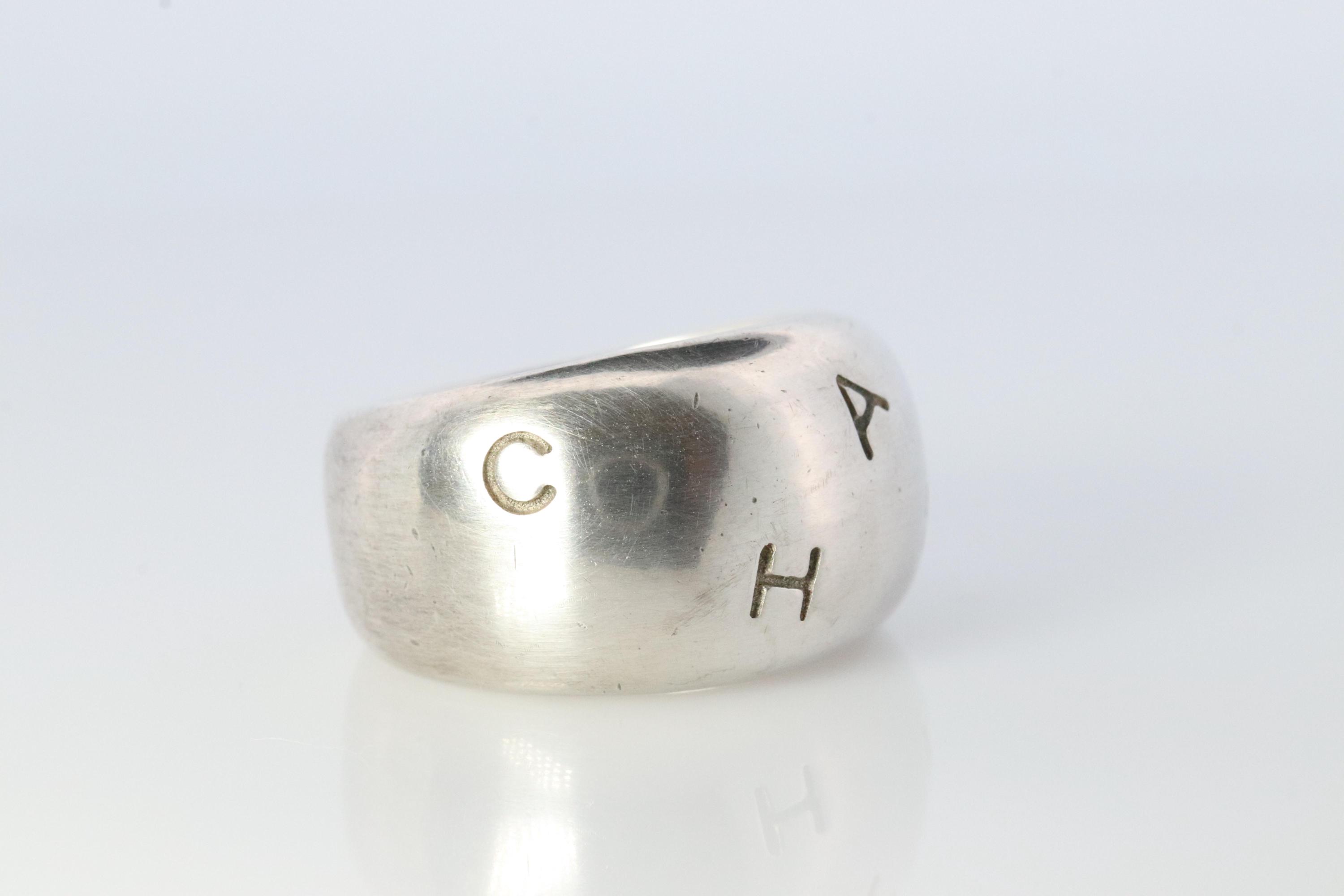 Chanel Ring. Genuine Chanel Hoop Logo Letters Sterling Chanel Ring. Genuine Chanel Hoop Logo Letters Sterling