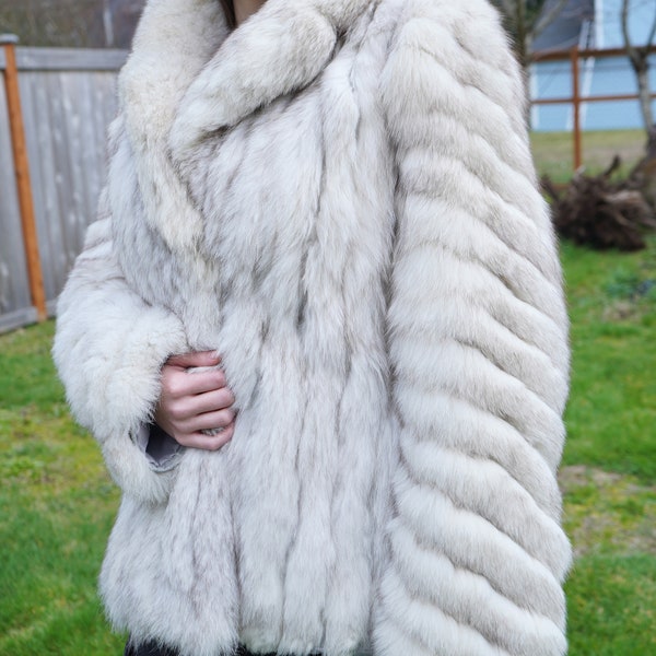 Blue Fox Fur Coat - Etsy