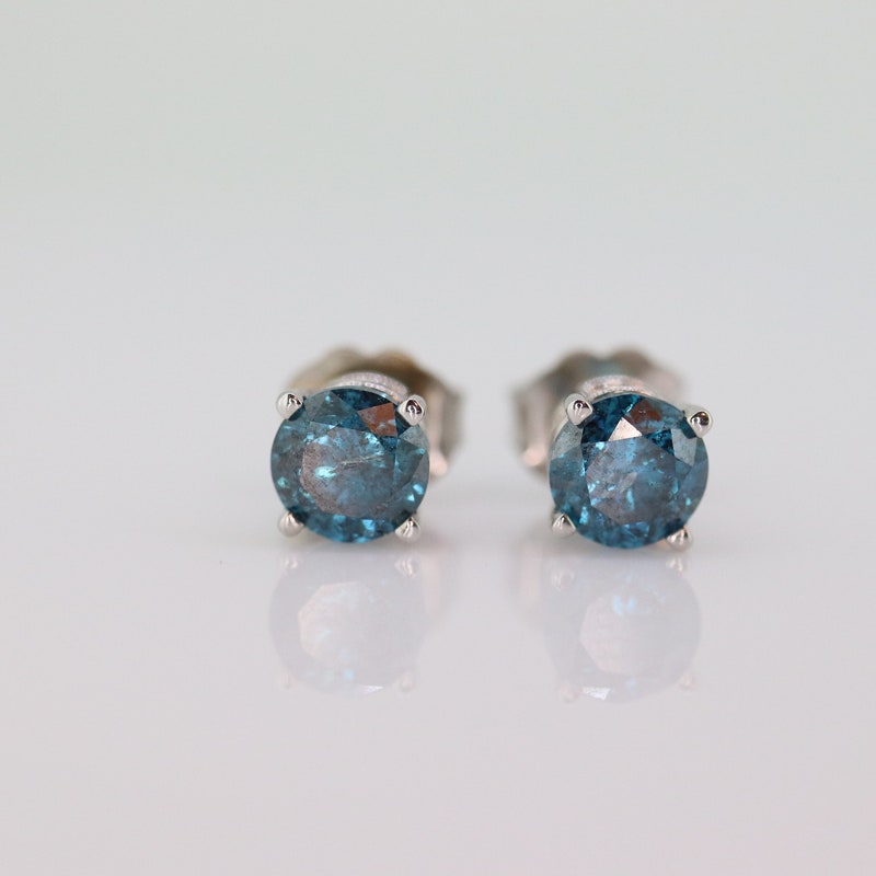 Blue Diamond Earrings - Etsy