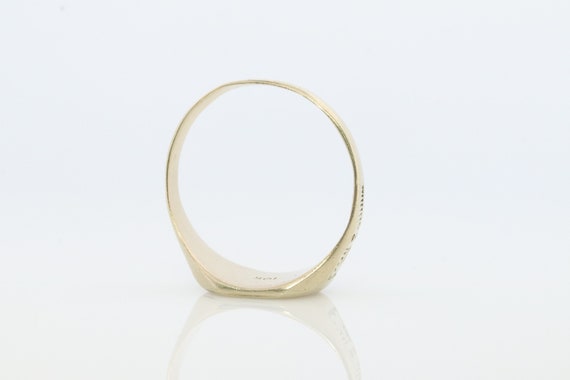 Vintage Signet Ring. 10k Yellow gold. Blank Flat Sign… - Gem
