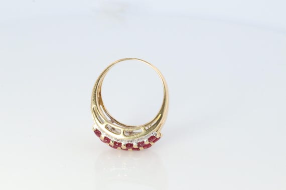 14k Ruby and Diamond Wide Cluster Encrusted Ring. 14k… - Gem