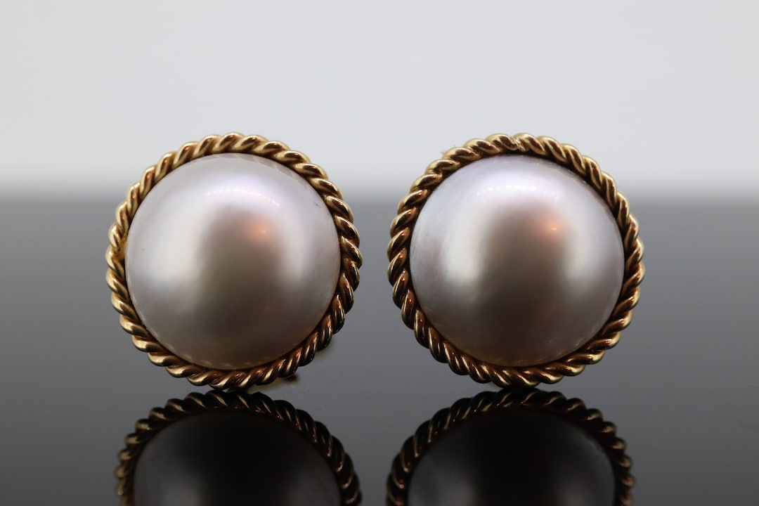 Carl D Lindstrom 14k Large MABE Pearl Clip on Earrings. 14k CDL Non ...