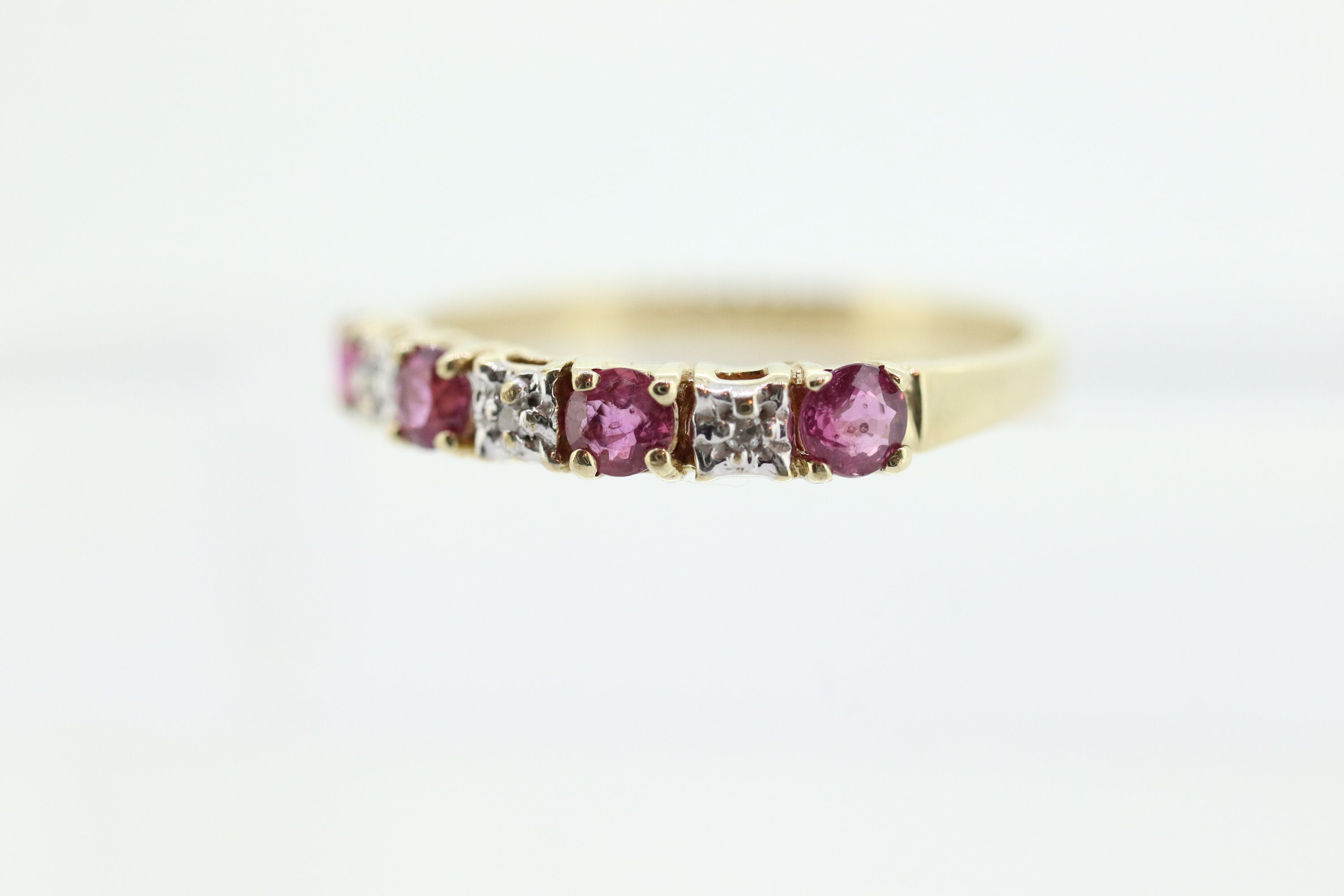 10k Anniversary Ruby Ring. A 10k Gold Ring With Round Ruby and - Etsy