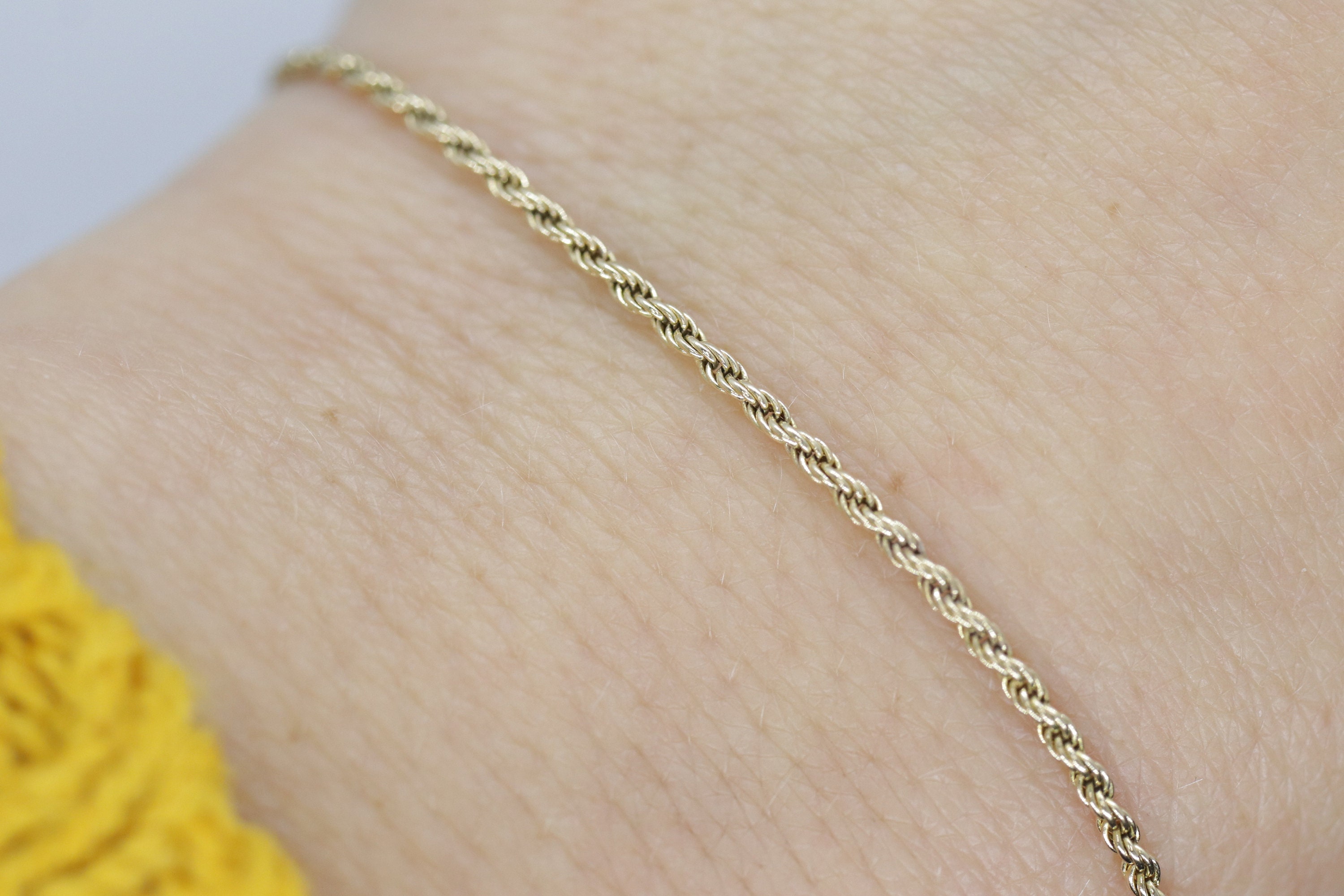 14k Gold Twisted Rope Bracelet 1.3mm 1.3 Grams. Gold Braided | Etsy
