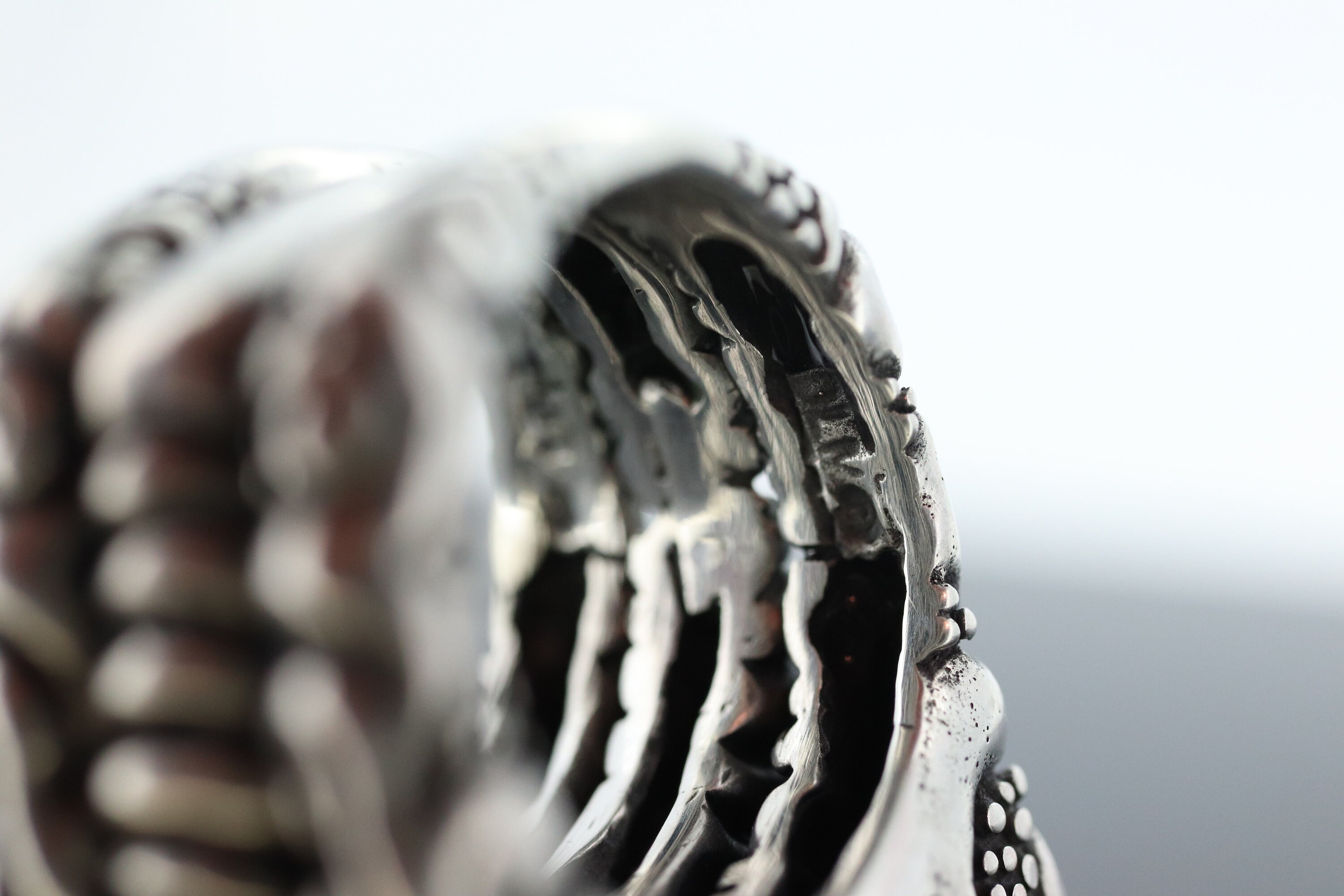 Dian Malouf RING. Triple Three Stacked Rings. Heavy Sterling Silver and ...