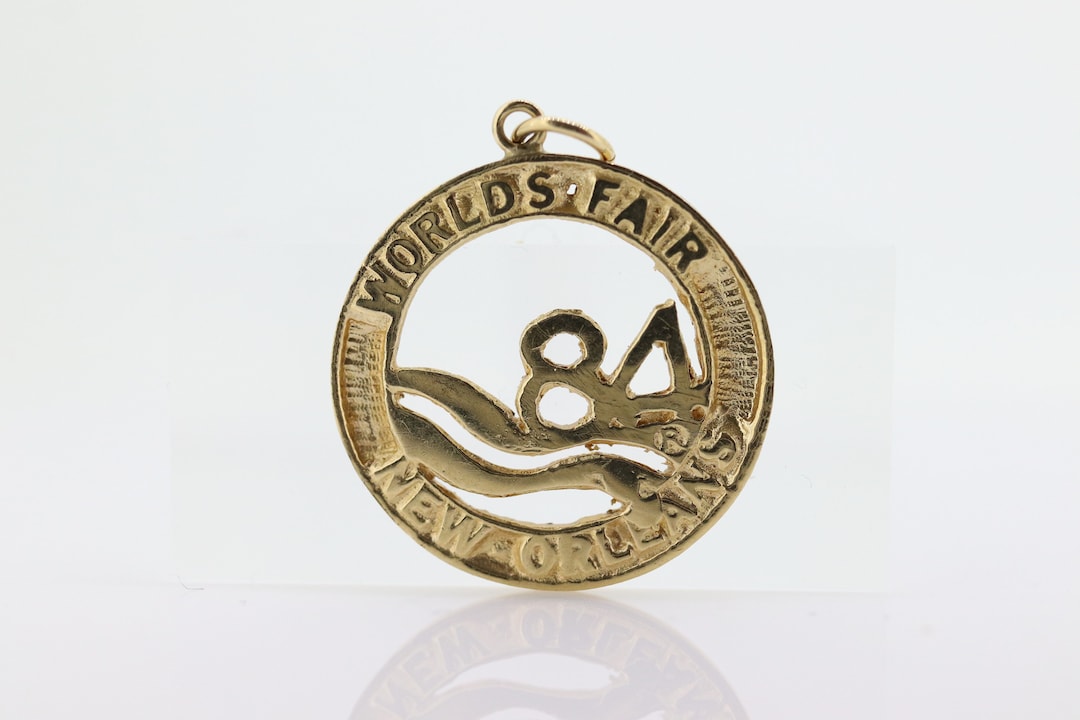 14k World FAIR 1984 New Orleans Medallion Pendant. 1984 New Orleans ...