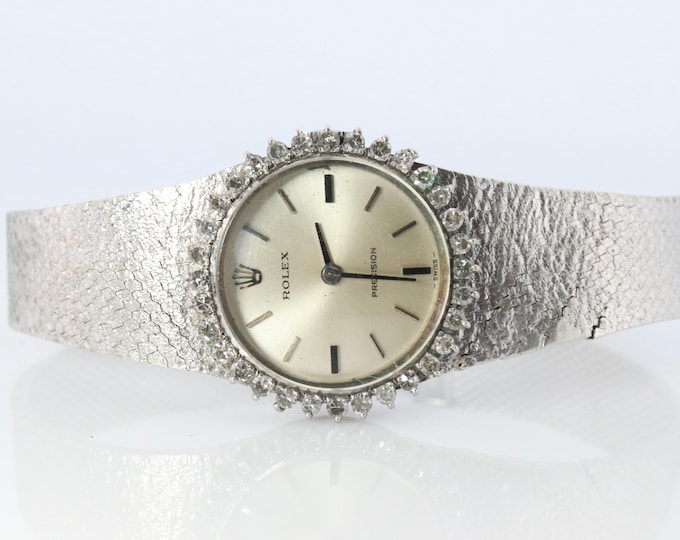 Genuine Rolex Watch. Diamond Bezel Ladies Rolex 2649 Precision. - Etsy