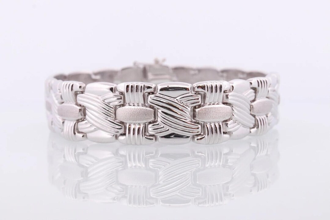 18k Woven Link Bracelet. 18k White Gold by Rci Braid Link Bracelet. 23g ...
