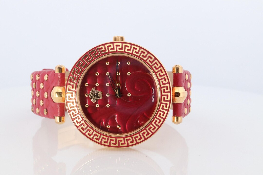 Genuine Versace Watch. Versace Vanitas Xl Red Enamel Dial Rose Gold ...
