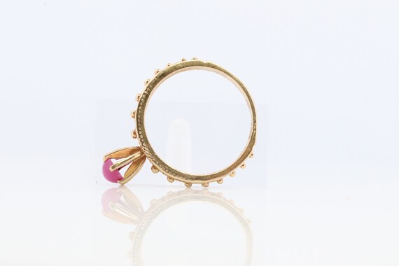 Linde RED PINK STAR Ruby Solitaire ring. 10k Yellow g… - Gem