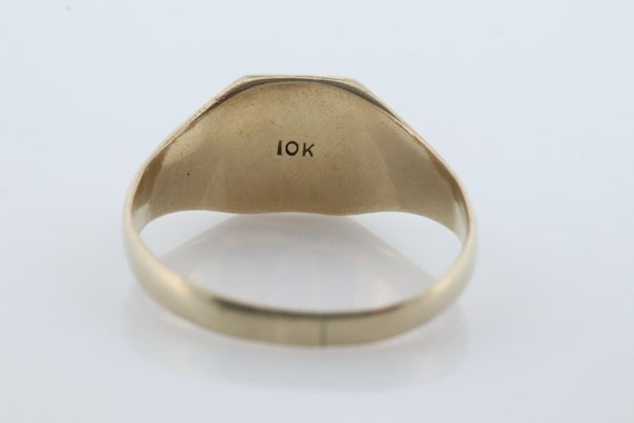 Vintage Signet Ring. 10k Yellow gold. Blank Flat Sign… - Gem