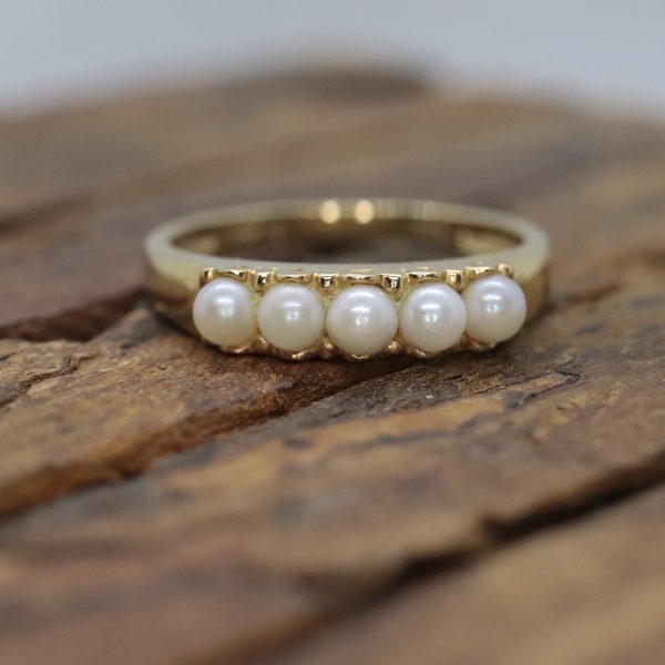 14k Pearl Ring - Etsy