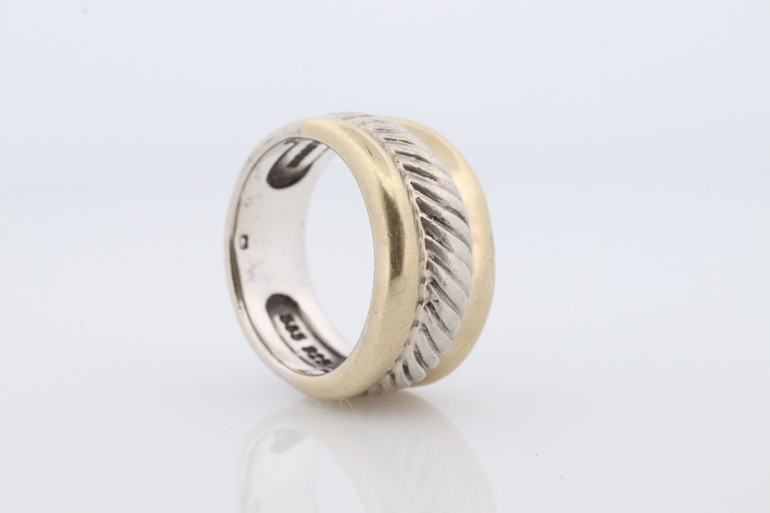 Vintage David Yurman Ring Sterling and 14k Gold Heavy CABLE Band - Etsy