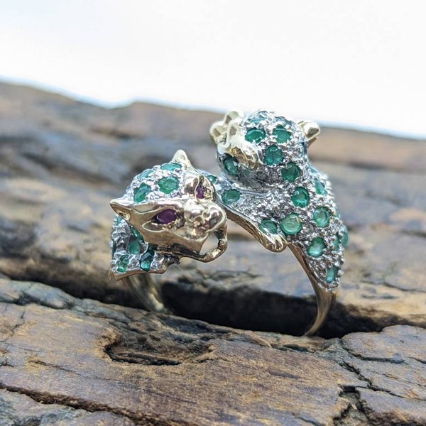 Emerald Panther Ring - Etsy