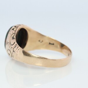 10k Bloodstone Ring. Black and Red Blood Stone Yellow Gold Signet Ring ...