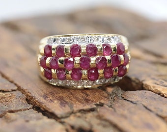 Ruby Encrusted Band - Etsy