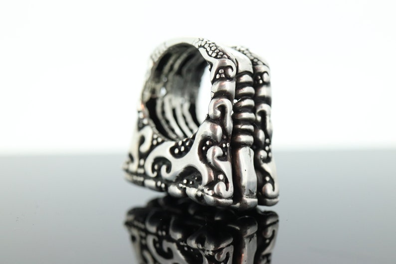 Dian Malouf RING. Triple Three Stacked Rings. Heavy Sterling Silver and ...