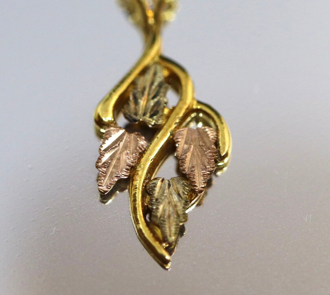 Black Hills Gold Leaf Branches Necklace. 10k Multi Tone Black Hills ...