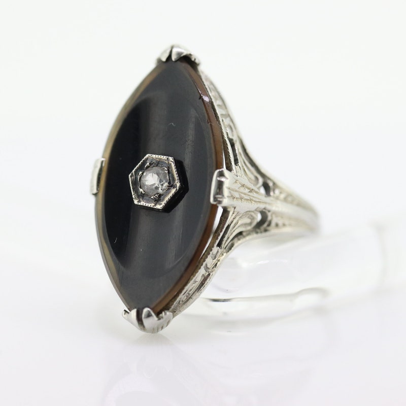 Art Deco Onyx Ring - Etsy