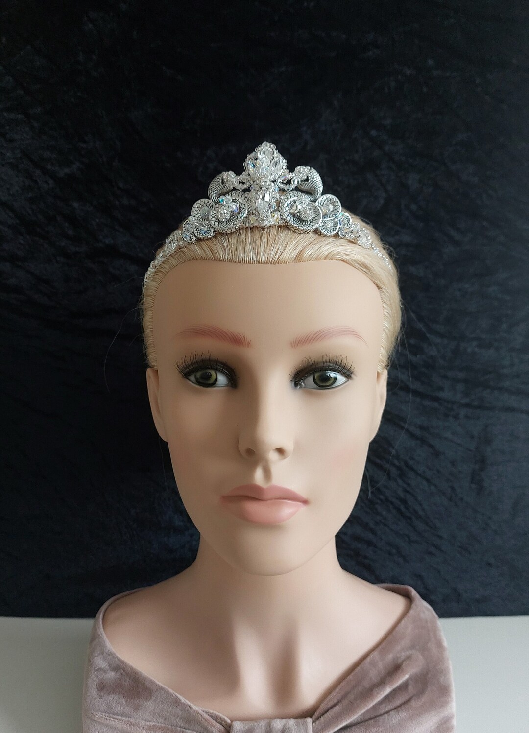 SALE Unique Two Snakes Tiara With Serpents All Crystal No Pearls on ...