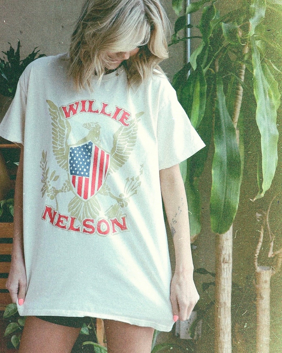 Willie Nelson Eagle Flag Graphic Music Band Tee - Etsy