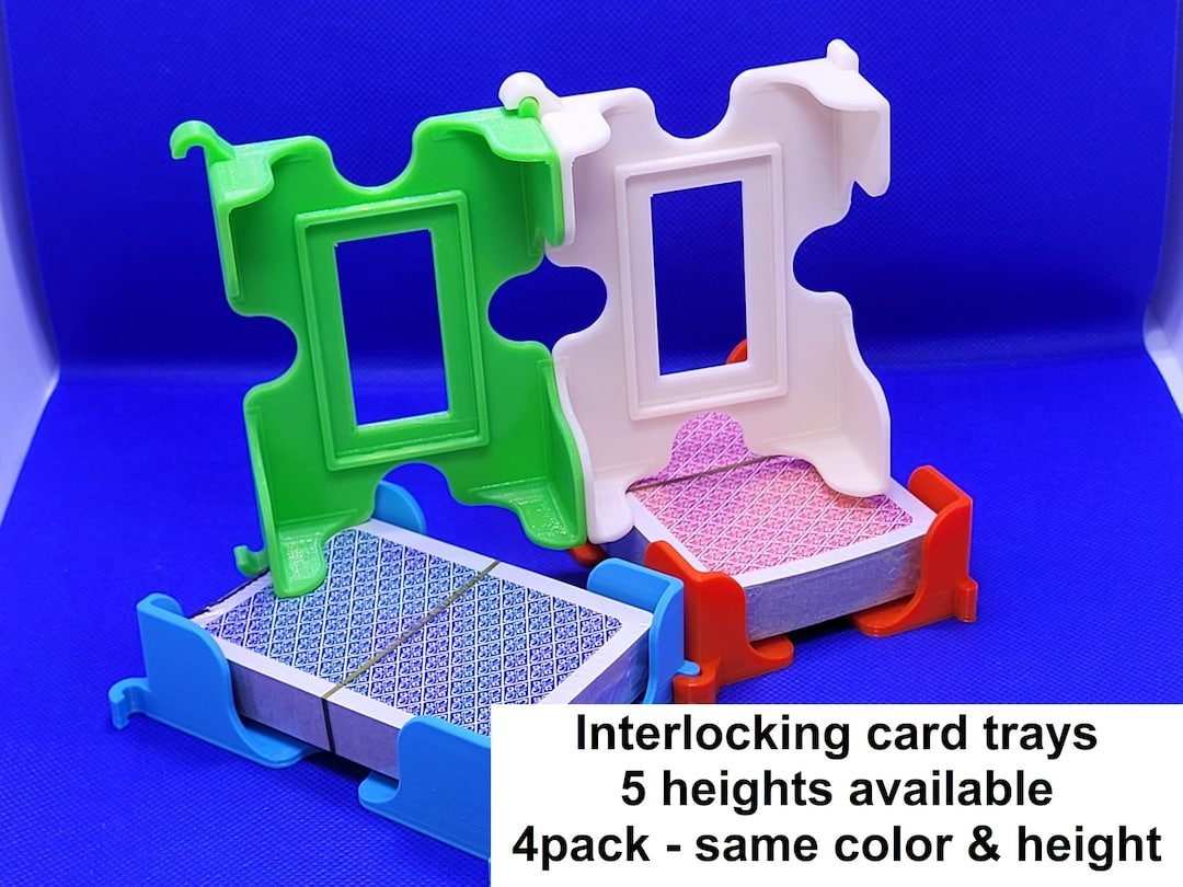 4 PACK -interlocking Playing Card Trays, One, Two, Three, Four, or Five ...