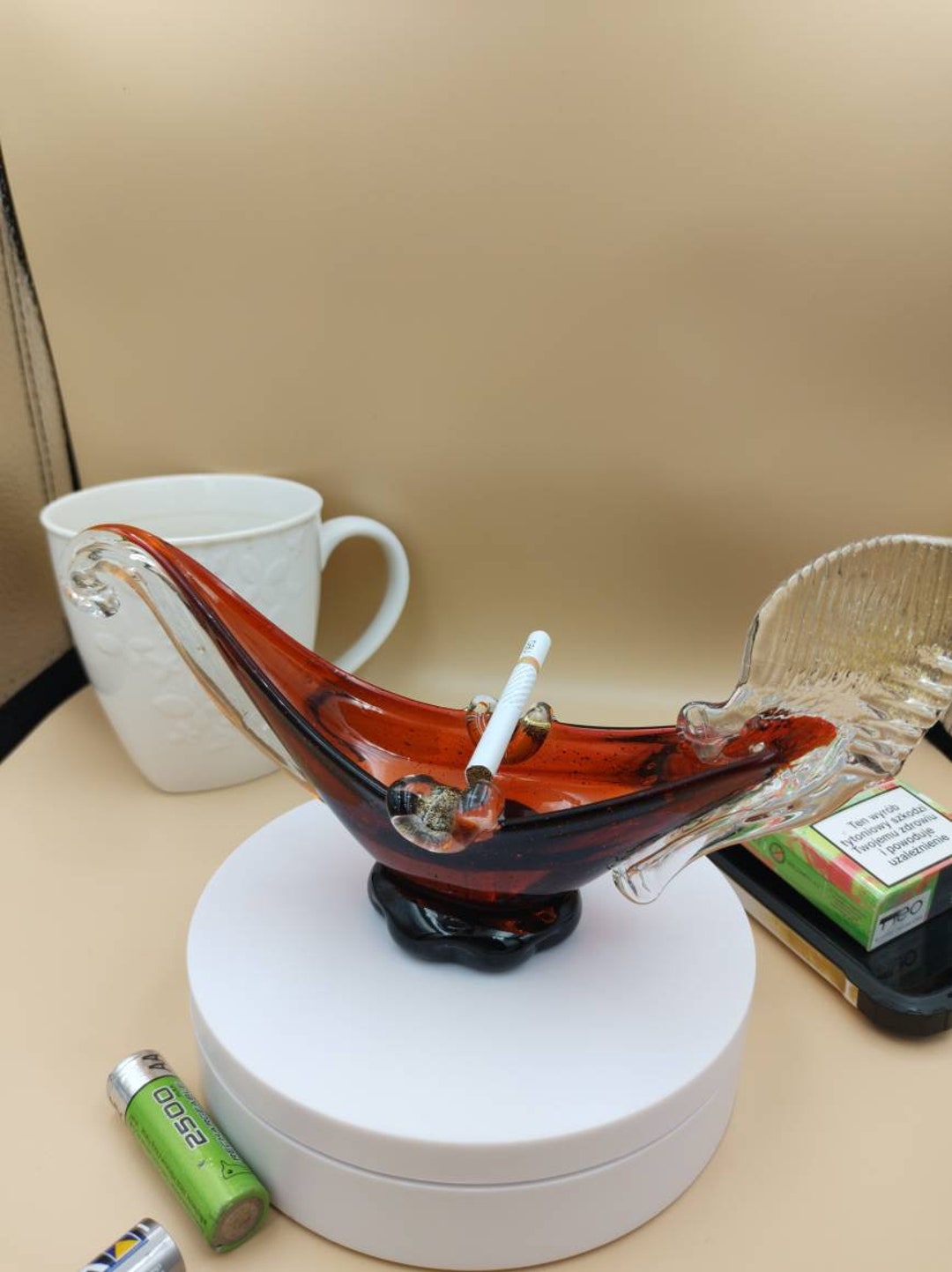 Gondola Murano Style Ashtray With Gold Reflex - Etsy