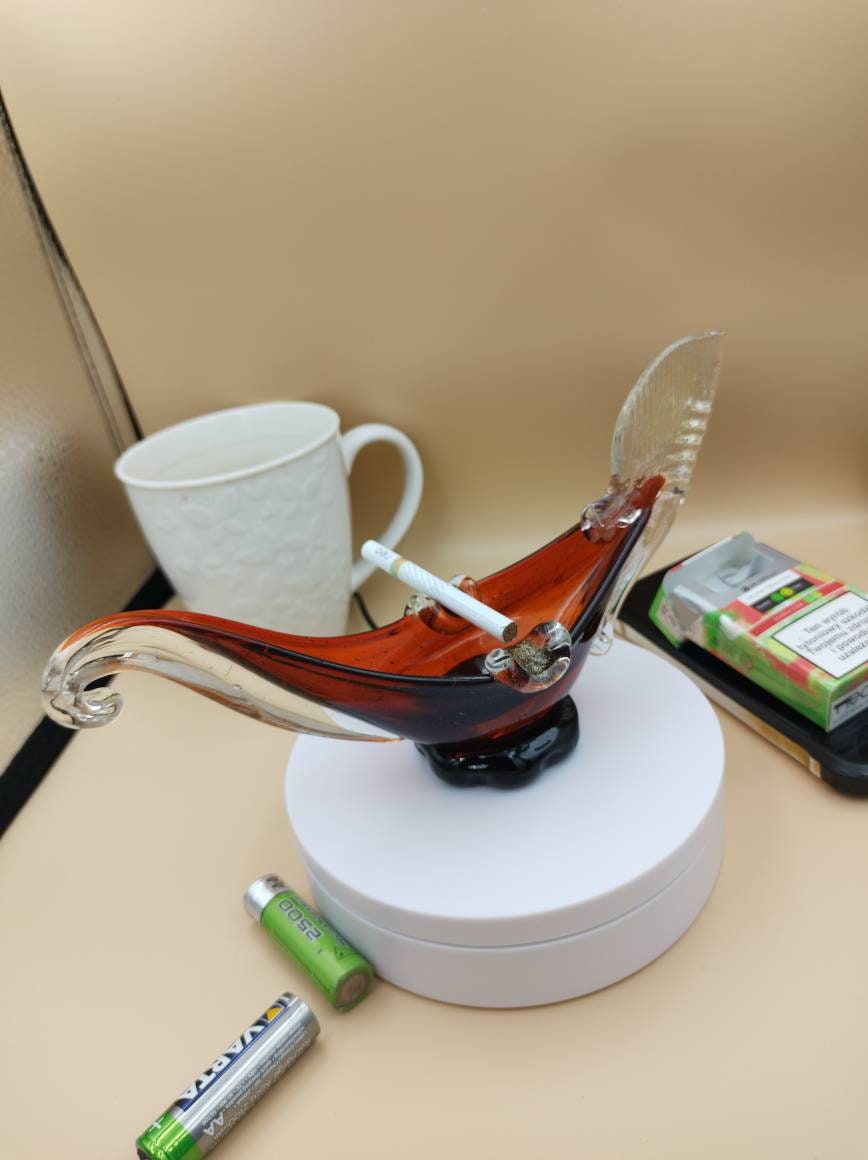 Gondola Murano Style Ashtray With Gold Reflex - Etsy