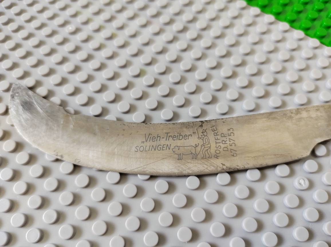 Vintage German Butcher Knife, Pig Scraping Knife, Vieh-treiber Solingen ...