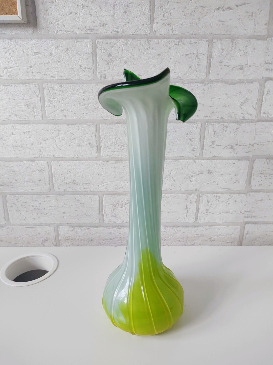 Vintage Murano Style Glass Vase Jack the Pulpit Calia Twisted Vase - Etsy