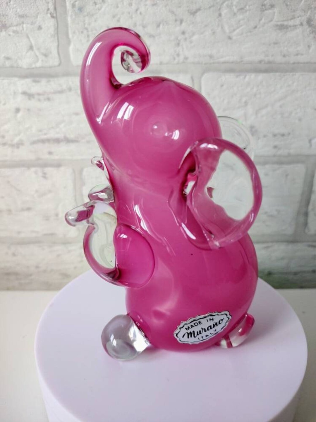 Original Murano Pink Elephant Figurine - Etsy