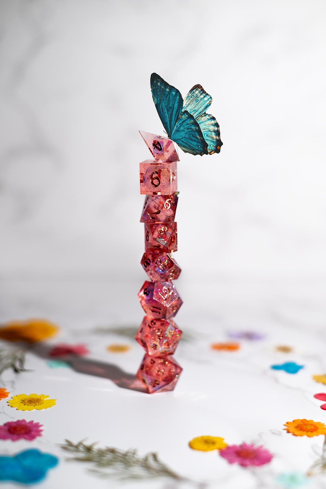 Feywild Magic - Handmade Sharp Edge Resin Dice Set for Dnd, D&D, RPG ...