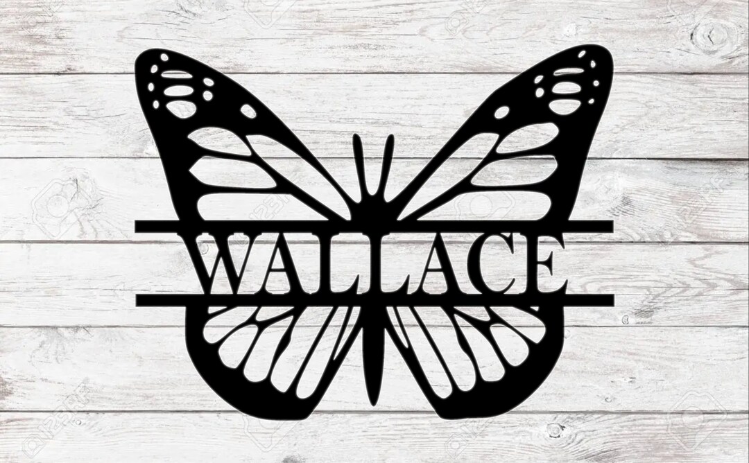 Custom Metal Butterfly Address Sign | Family Name Plaque - Etsy