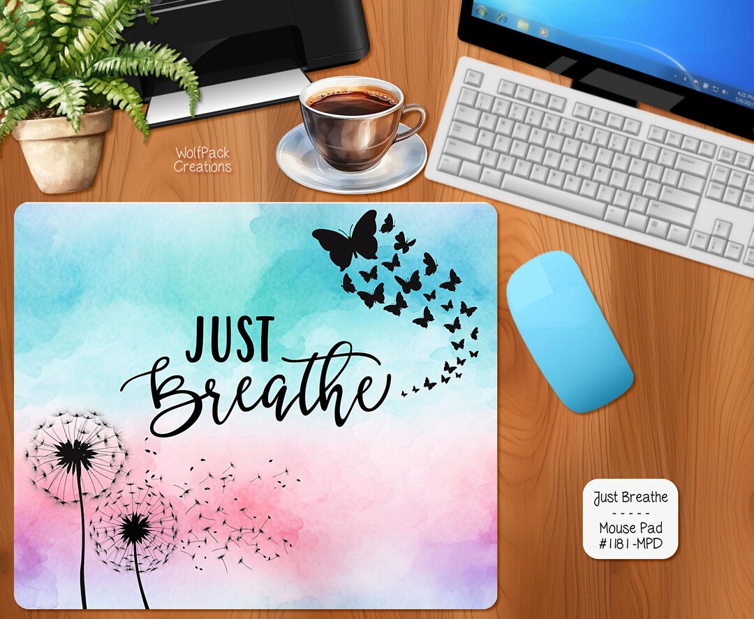 Just Breathe Mouse Pad - Etsy