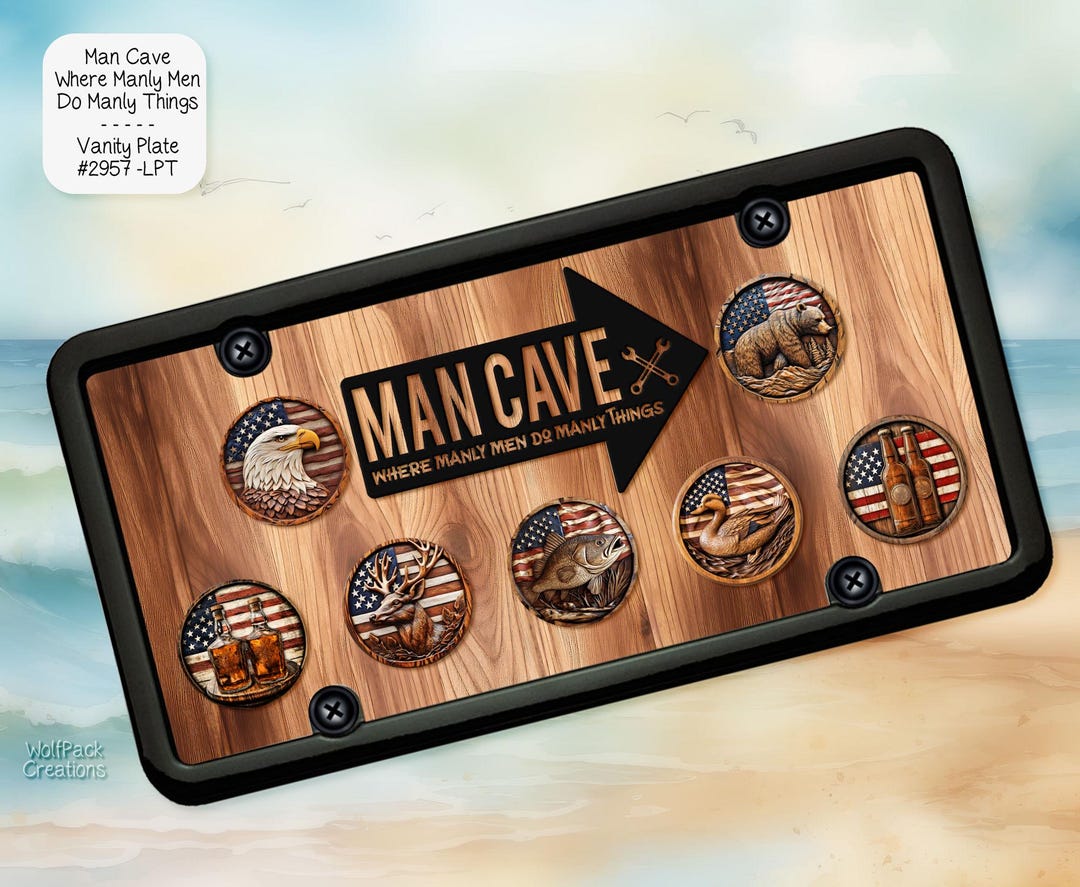 Where Manly Things License Plate - Etsy
